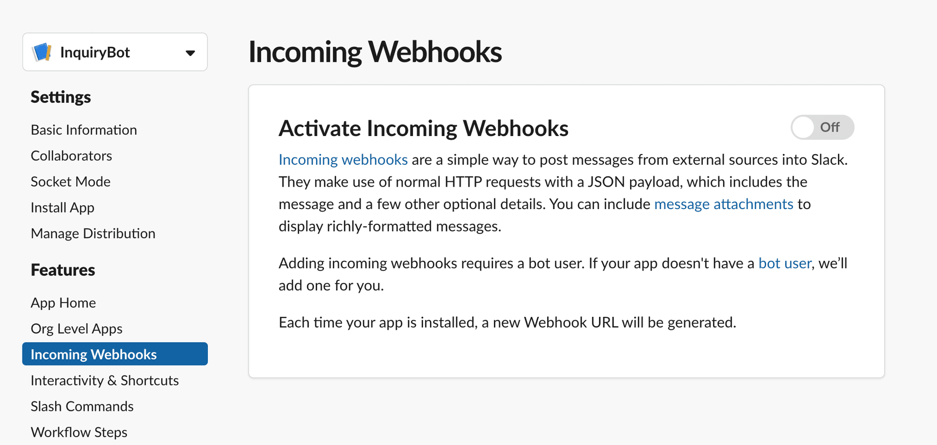 📨 Slack の Incoming Webhook を設定する