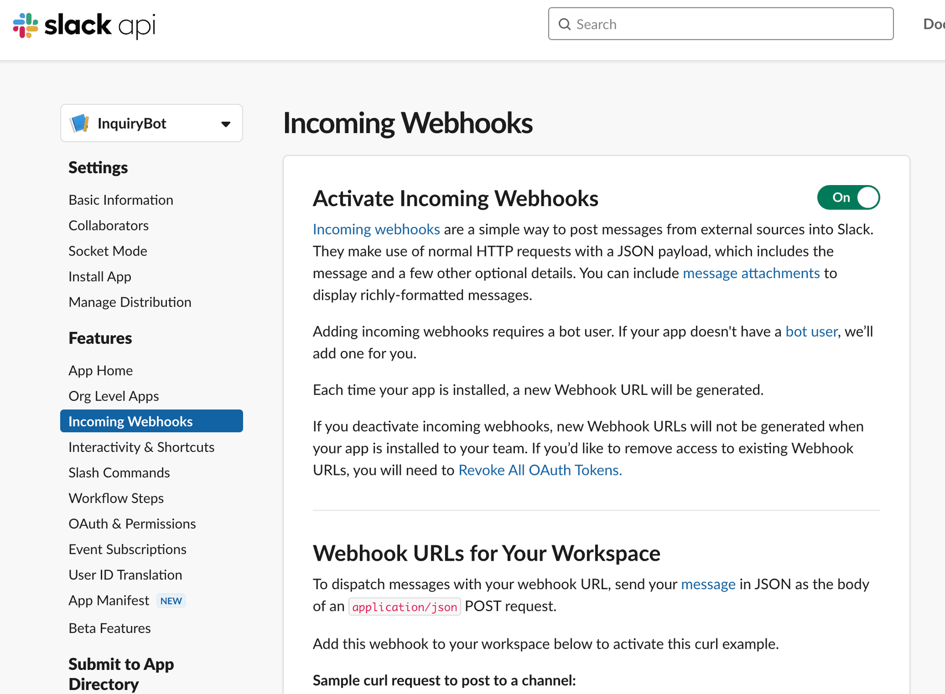 📨 Slack の Incoming Webhook を設定する